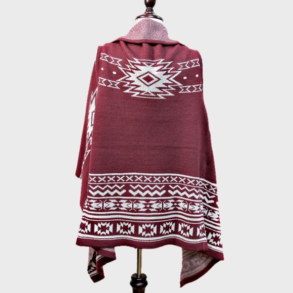 Accessories | Aztec Pattern Avant Garde Draped Vest Cardigan | Poshmark
